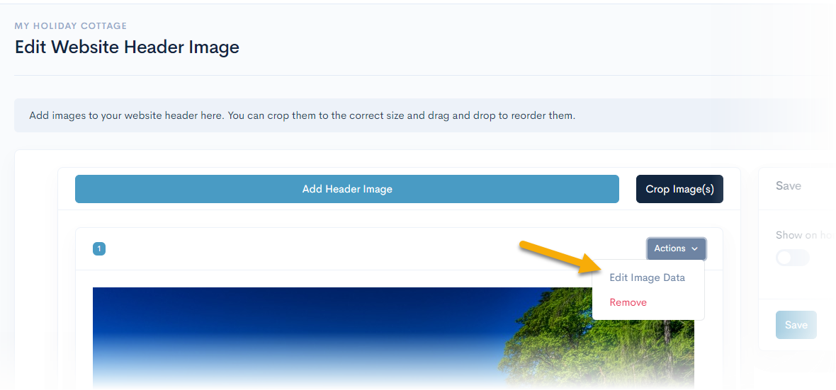 Add text and a call to action button on top of header image ...